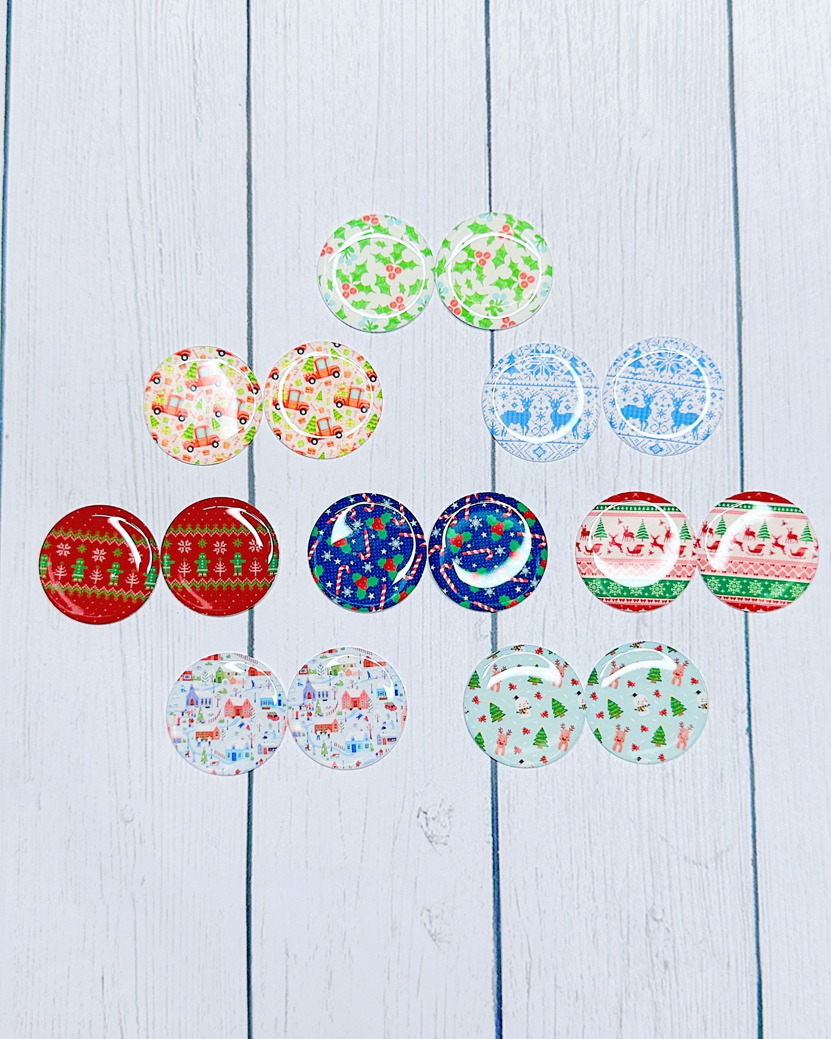 Winter Pattern 1" Round Cabs – Angela Design Co.